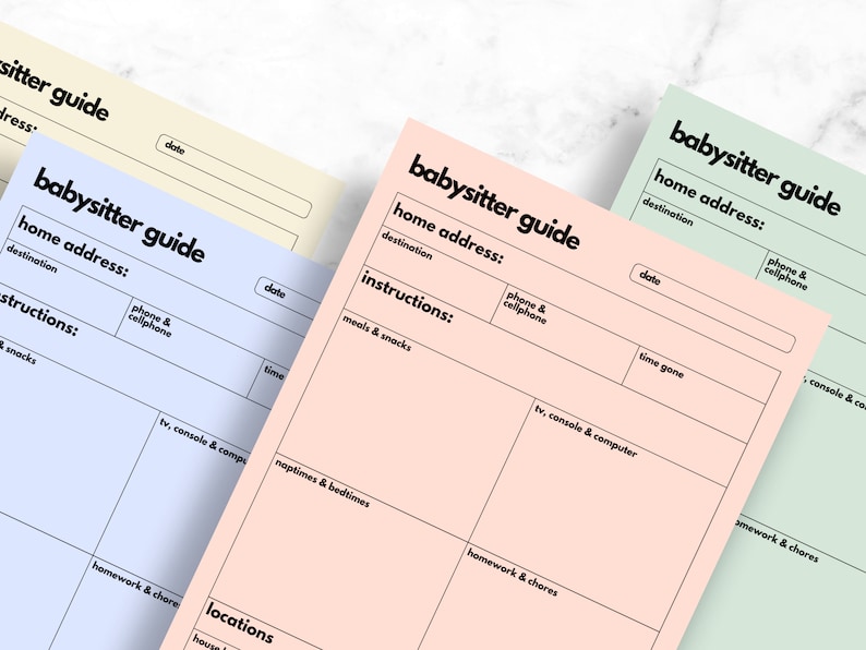 Babysitter Guide: Care Instructions, Emergency Info, Schedules, 7 ...