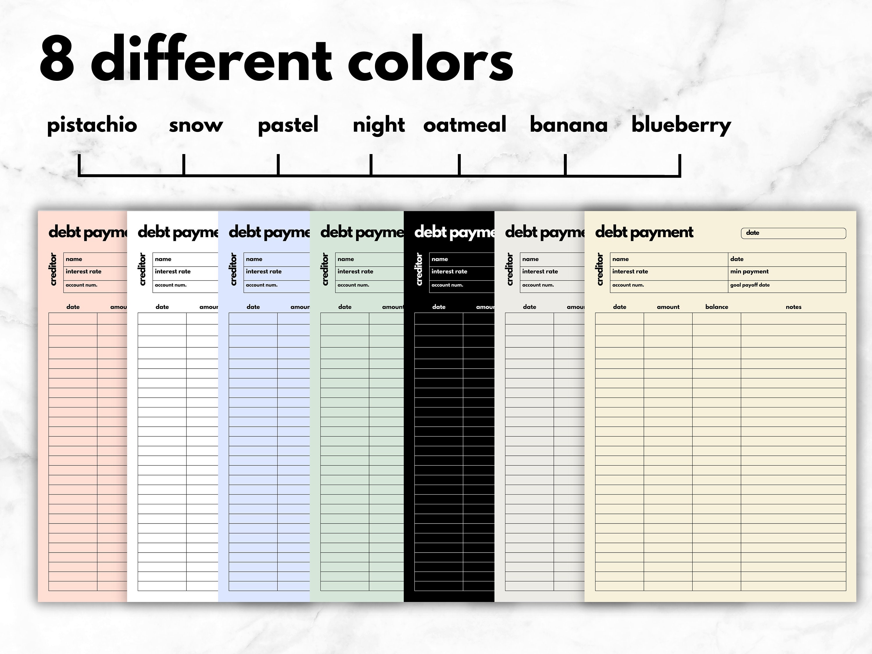 Printable Debt Payment Tracker, Printable Planner, Monthly Budget ...