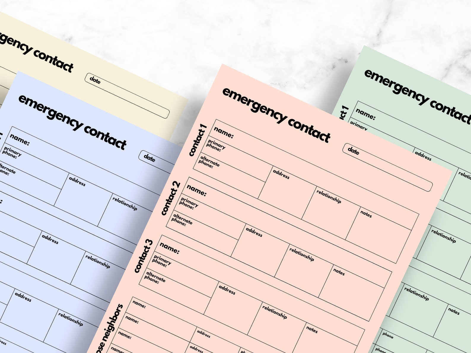 Emergency Contact List for Personal & Family Use: Organize Essential ...