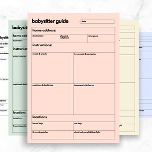 Babysitter Guide: Care Instructions, Emergency Info, Schedules, 7 ...