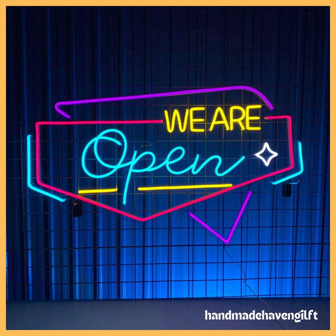We Are Open Neon Sign, Open Led Sign, Welcome Led Light, Enter Neon ...