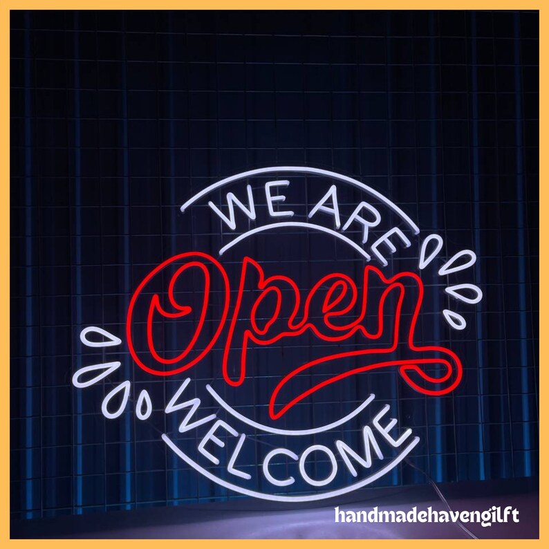 We Are Open Welcome Neon Sign, Open Led Sign, Welcome Led Light, Enter ...