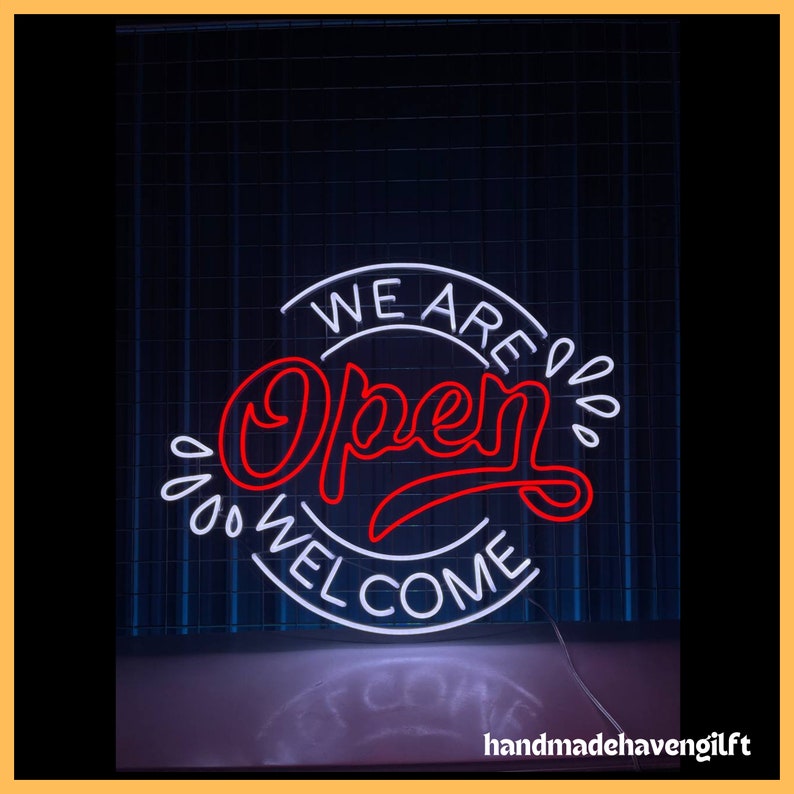 We Are Open Welcome Neon Sign, Open Led Sign, Welcome Led Light, Enter ...