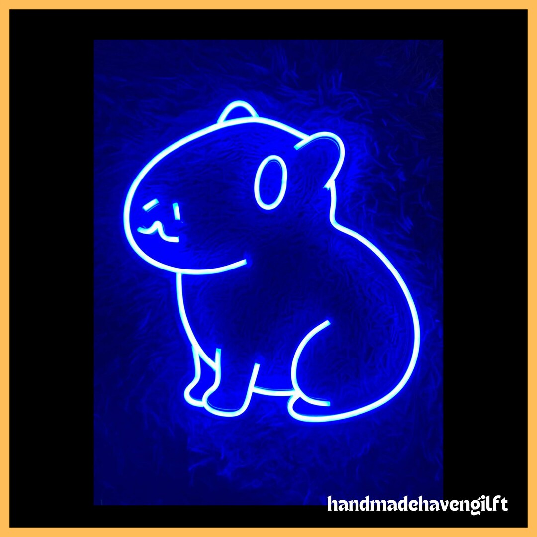 Capybara Neon Sign, Capybara Neon Light, Capybara Animal Led Light ...