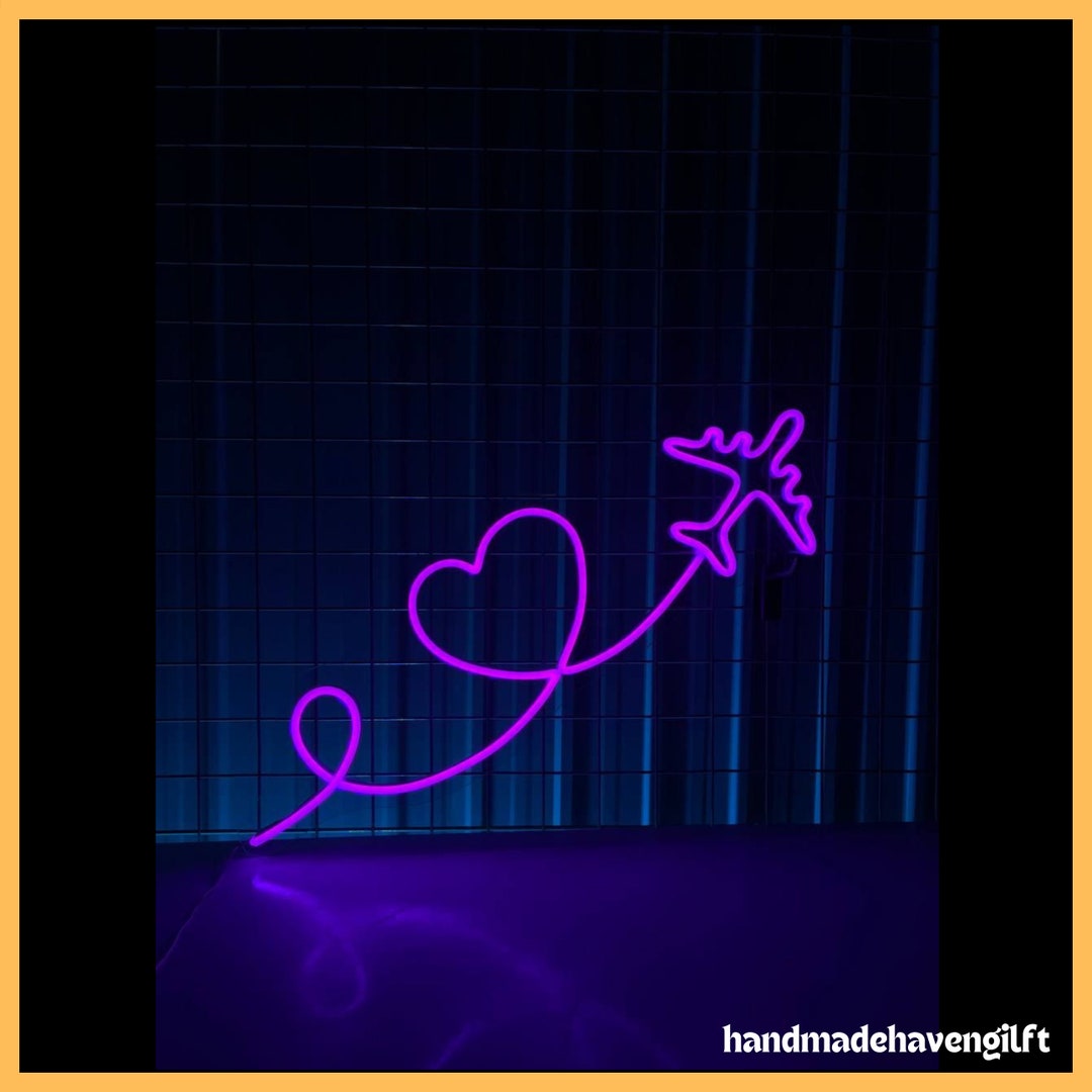 Airplane Neon Sign, Plane Led Sign, Jet Led Light, Pilot Neon Light ...