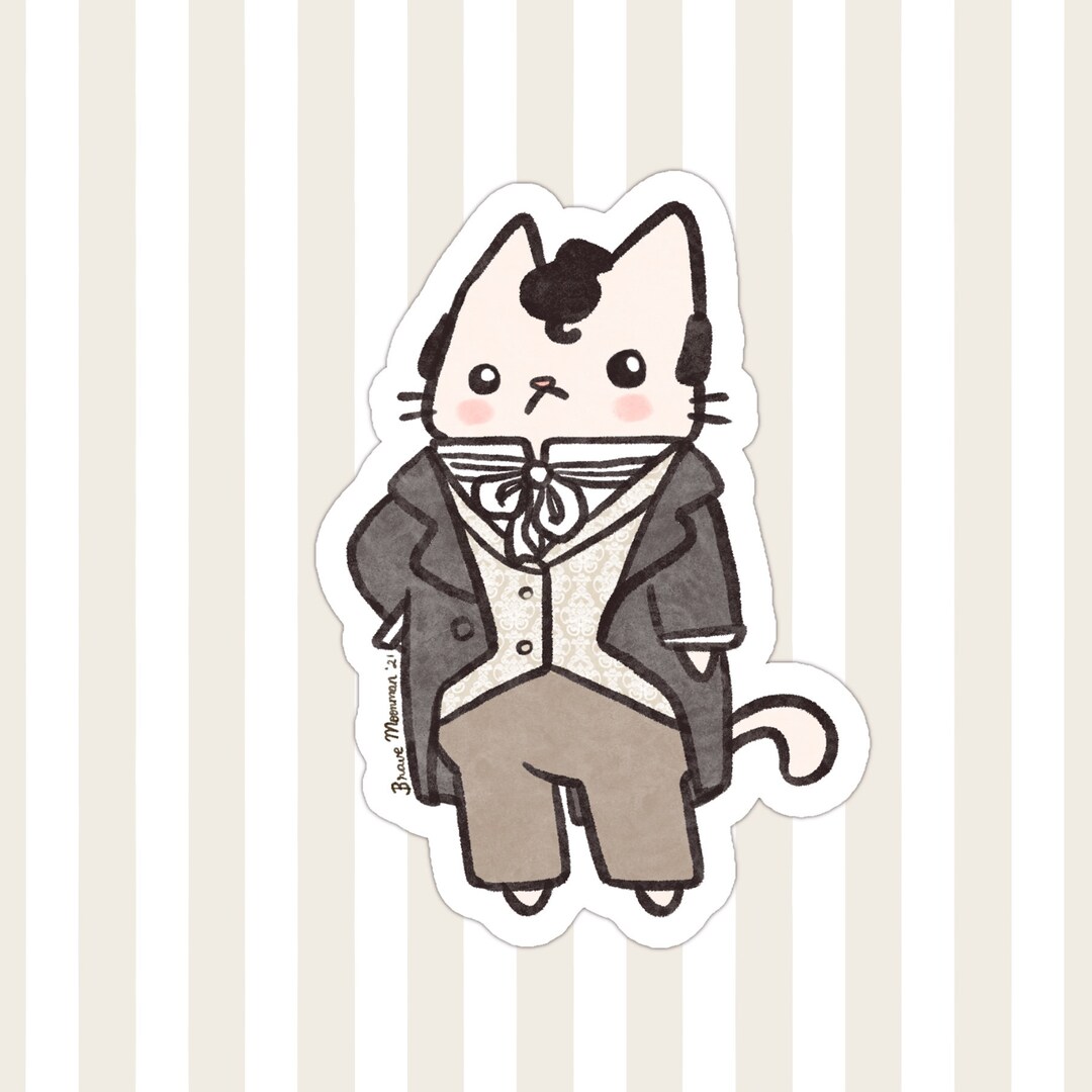Mr Darcy Sticker Jane Austen Gifts Mr Darcy Cat Sticker Cute Cat ...