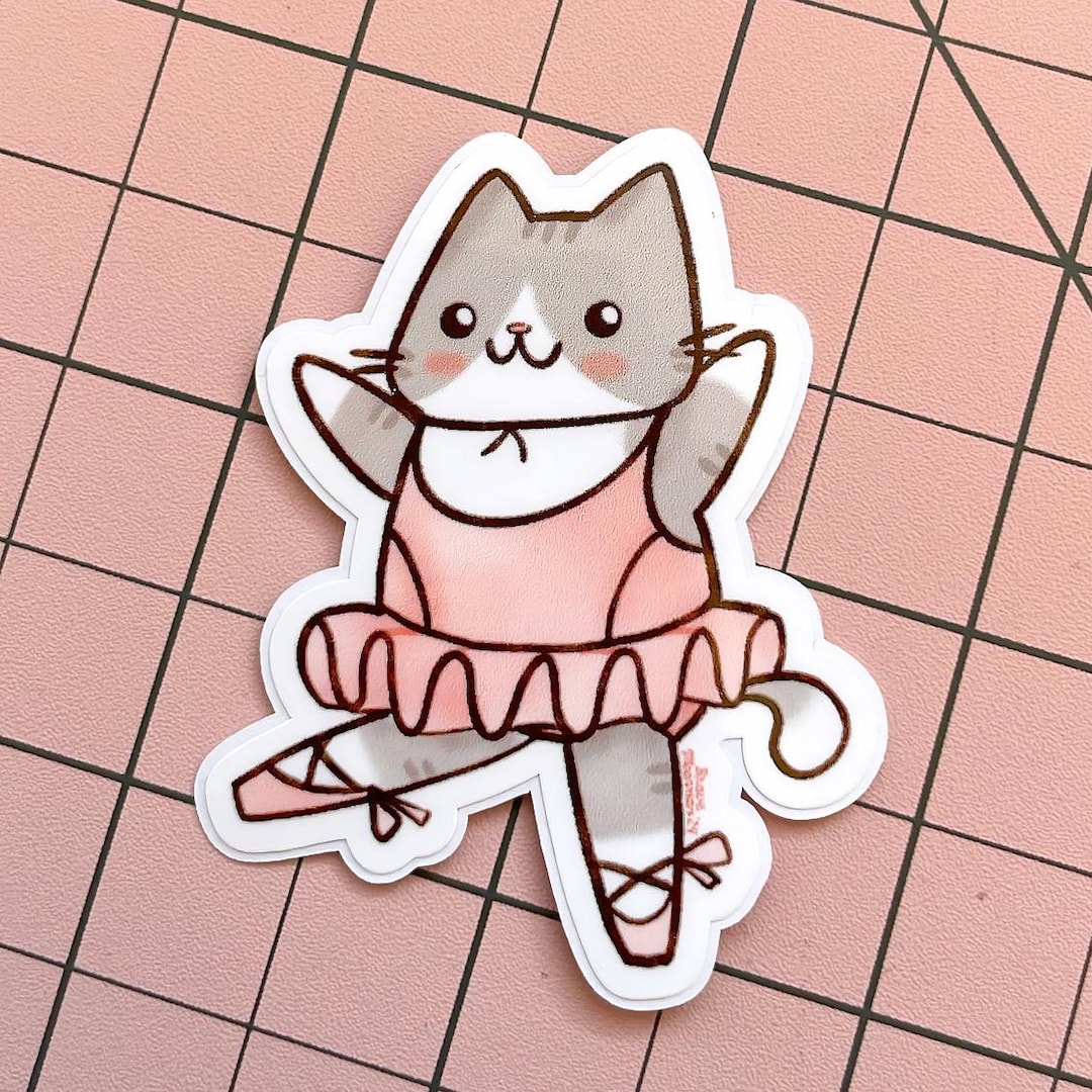 Ballet Cat Sticker - Ballet Dancer Gift, Water Bottle Sticker - Etsy
