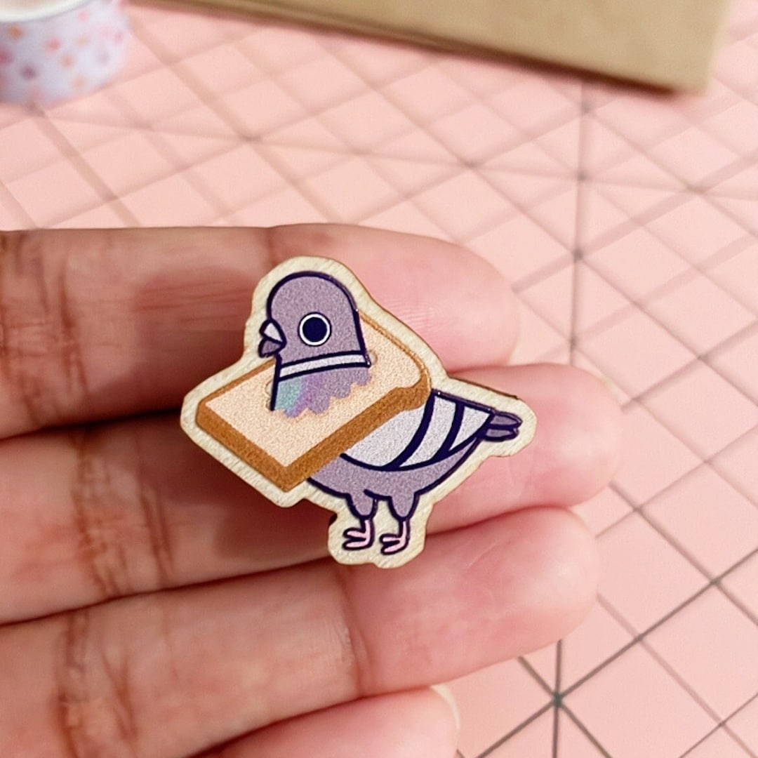 Cute Pigeon Pin Wooden Pin Brooch Wooden Brooch Pin Badge Lapel Pin ...