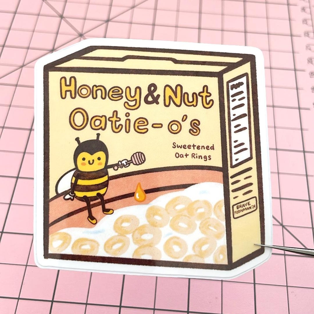 Honey Nut Cereal Vinyl Sticker – Kawaii Bee Stickers, Laptop Decal - Etsy