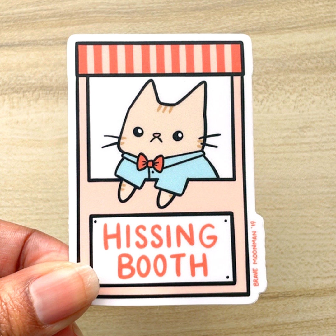 Grumpy Cat Hissing Booth Sticker - Funny Moody Cat Vinyl Decal - Etsy