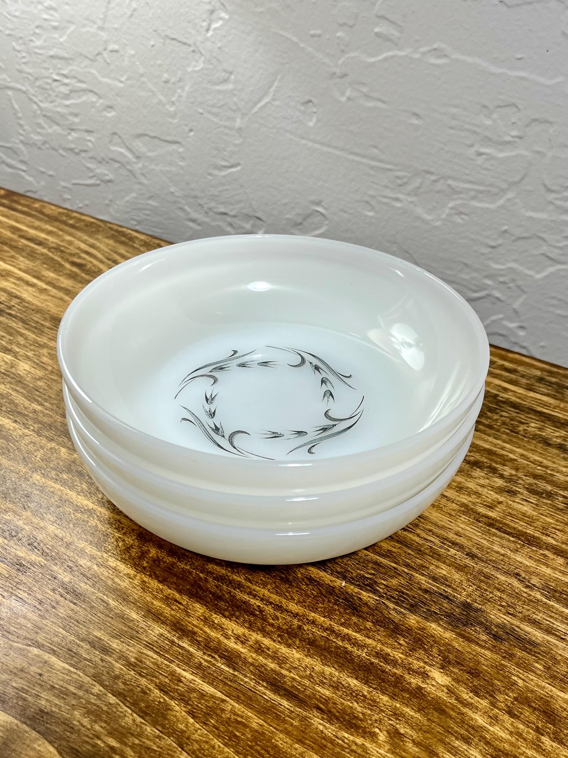 Vintage Set of Three Fire King Milk Glass Saucers With Harvest Wheat ...