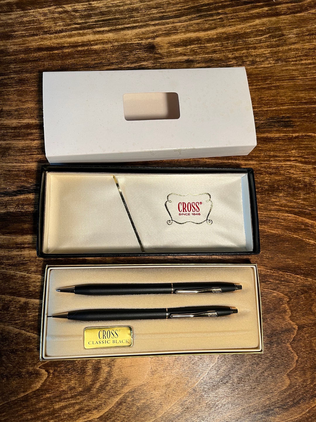Black Matte and Gold Classic Cross Pen and Mechanical Pencil Set With ...
