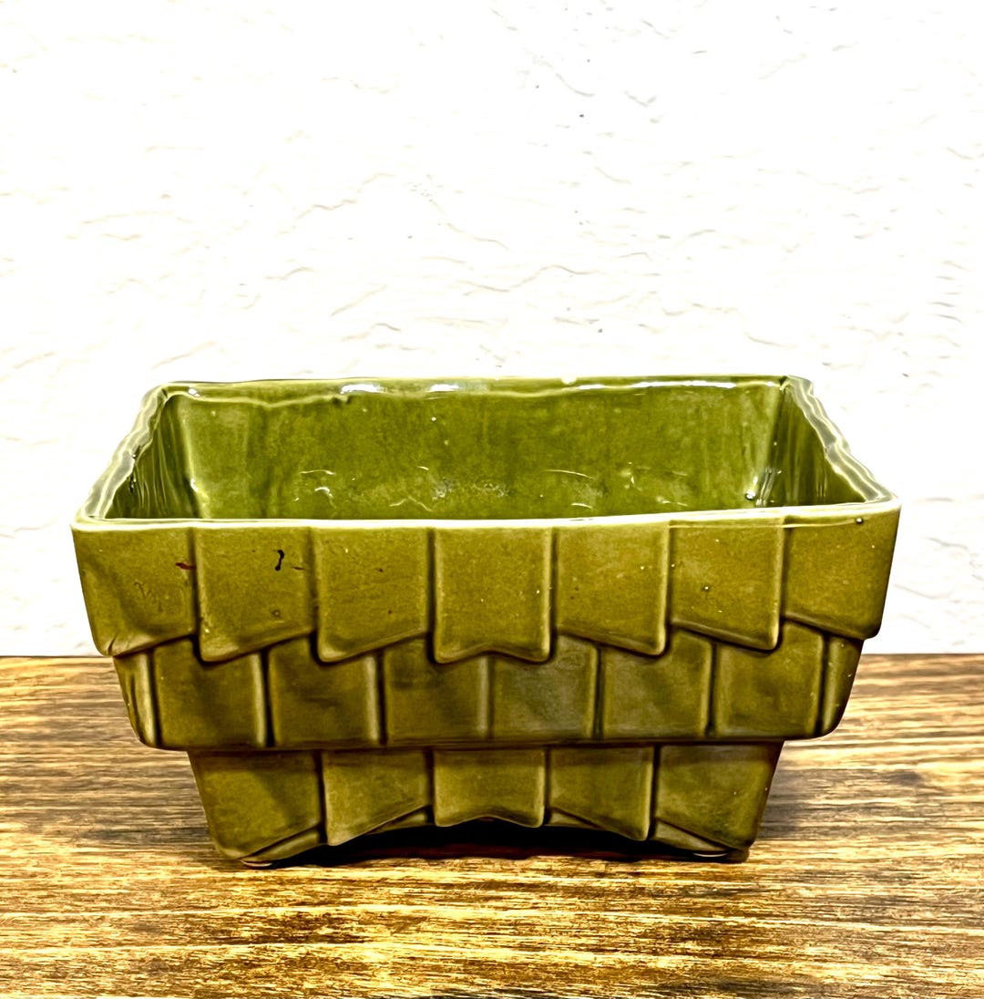 Cookson Vintage Pottery Green Drip Glaze Planter - Etsy