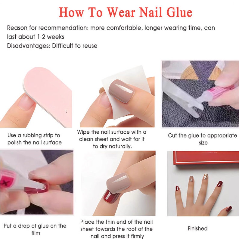 Heart/angel Press on Nails, Pink Gradient Nails, Party Press on Nails ...