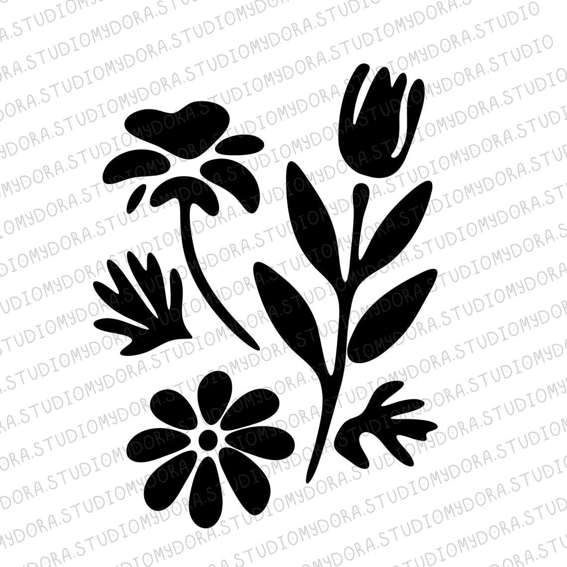 Spring Flower SVG Bundle, Floral Designs for Shirts, Flower Cut Files ...