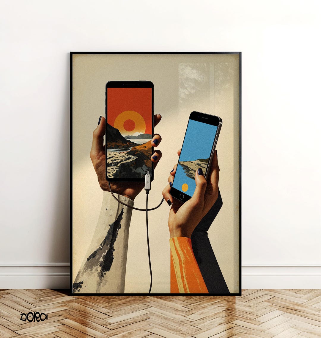Smartphone Connection Print, Modern Tech Wall Art (digital Download) - Etsy