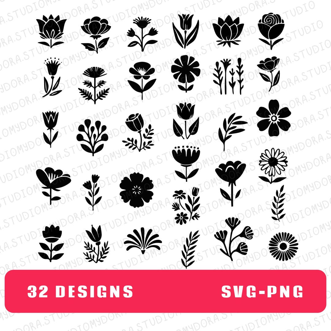 Spring Flower SVG Bundle, Floral Designs for Shirts, Flower Cut Files ...