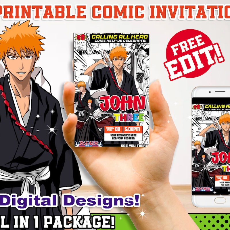 Bleach Invitations - Etsy