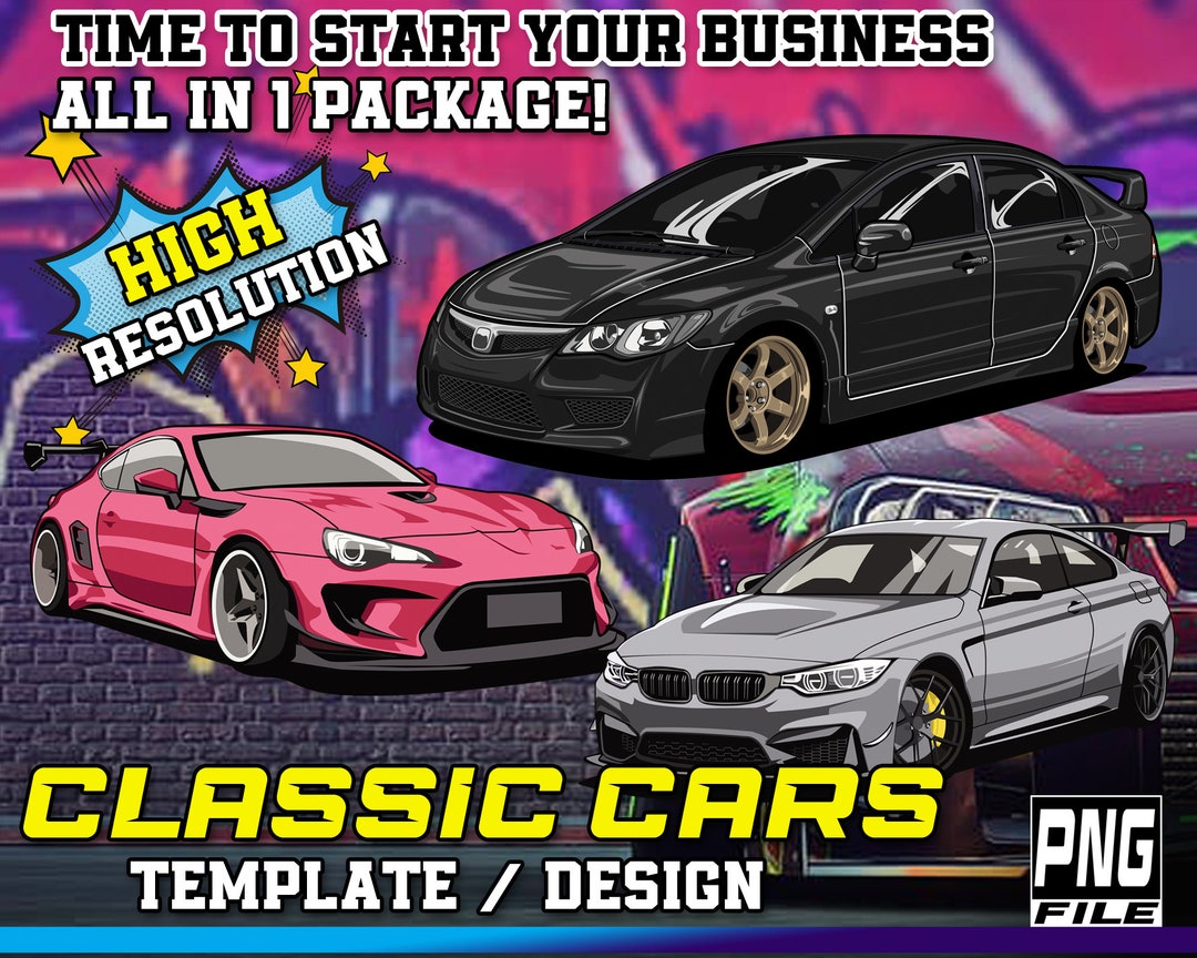 Jdm Car Sticker Template, JDM Car Design, Car Template, Classic Car ...