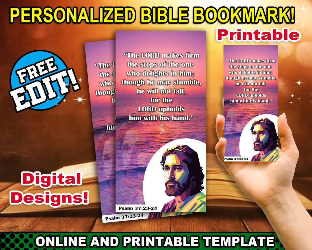 Personalized Bible Bookmark, Church Bible Guide, Psalm Book, Jesus ...
