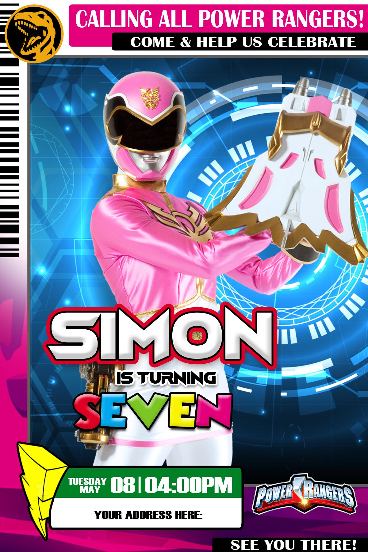 Kids Power Ranger Birthday Invitation, Complete Set DIY Power Ranger ...