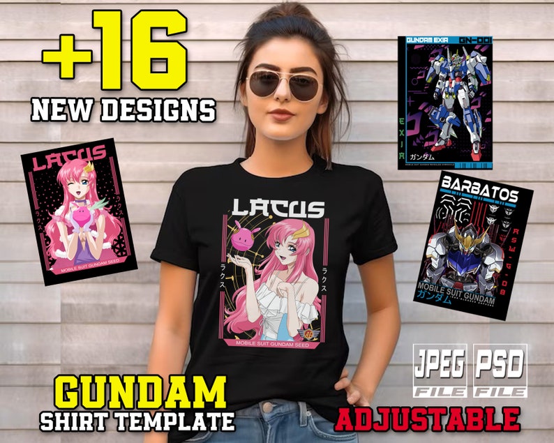 Gundam Shirt Template, Anime Shirt Template, Gundam Design, White ...