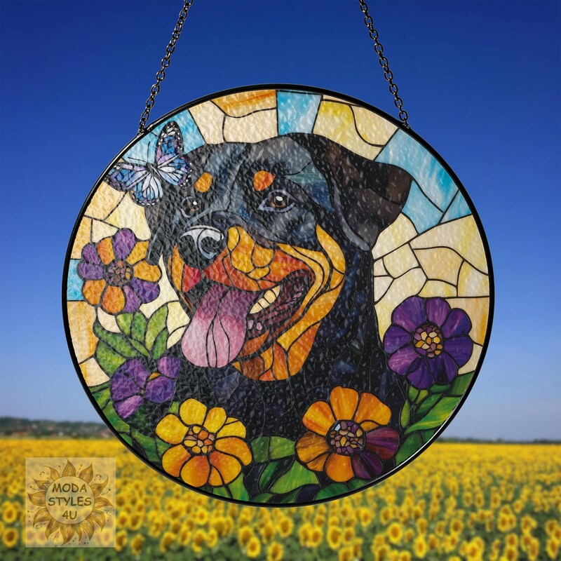 Rottweiler Stained Glass - Etsy