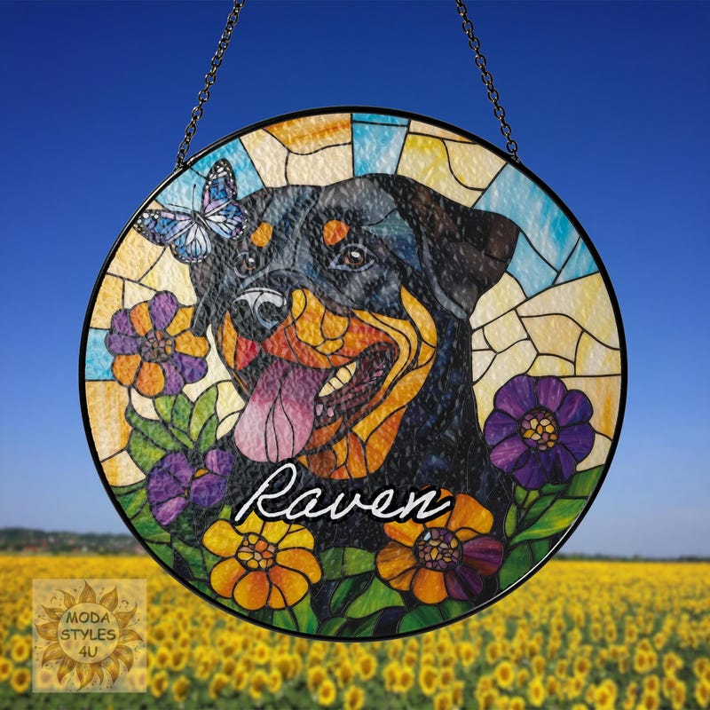 Rottweiler Stained Glass - Etsy