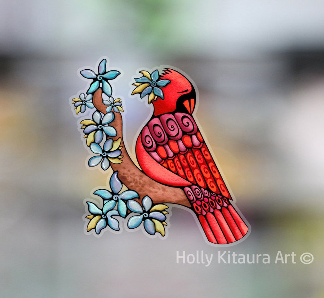 Red Cardinal Bird Vinyl Decal Sticker Decals Waterproof Car Stickers ...
