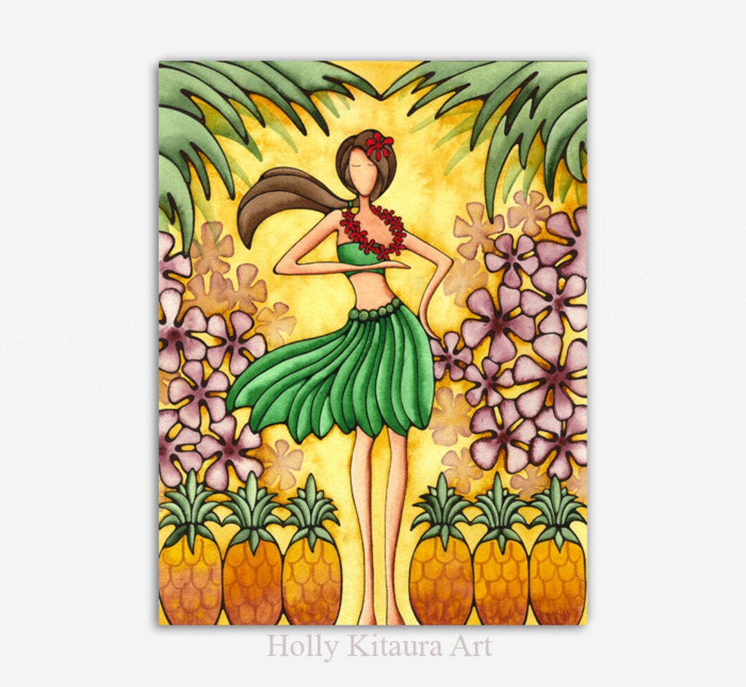 Pineapple Princess Hula Dancer Girl Grass Skirt Hawaii Hawaiian ...