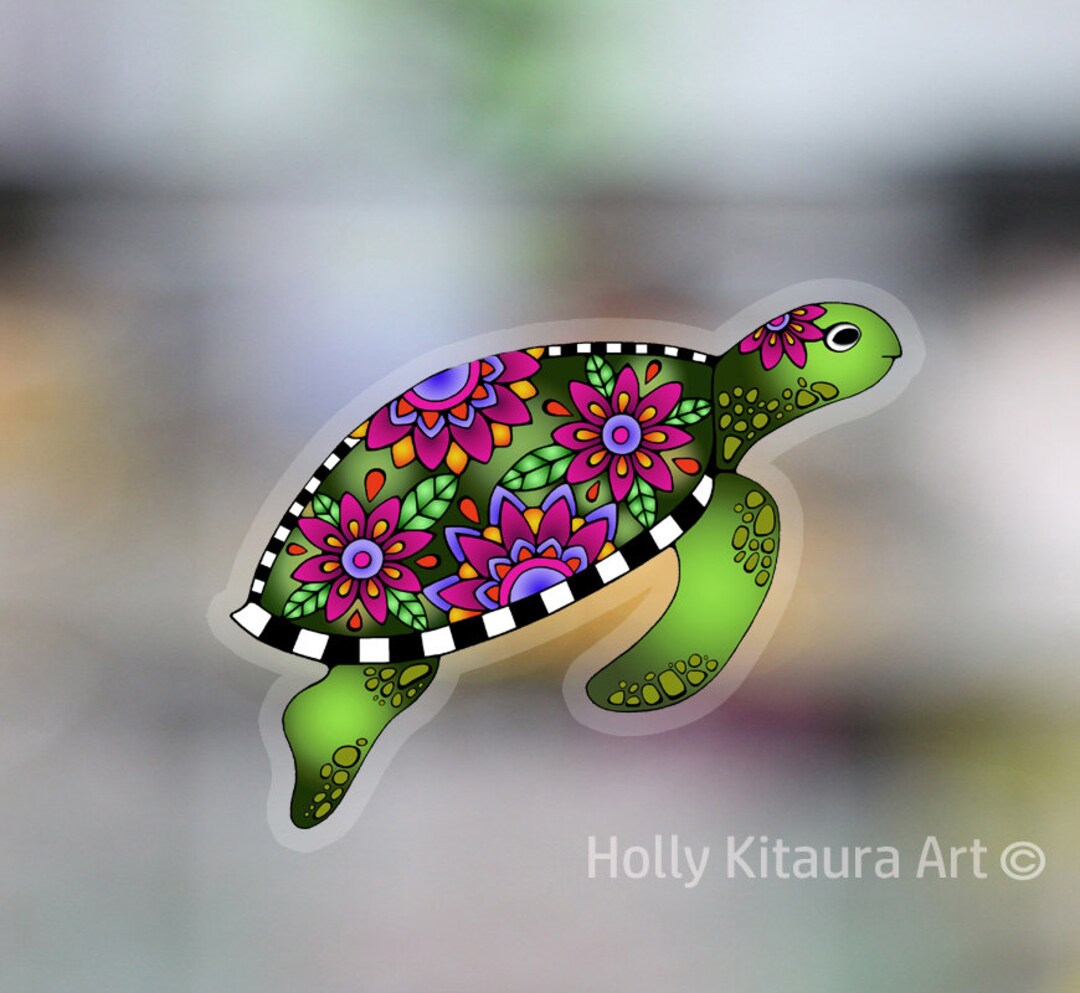 Sea Turtle Hawaiian Honu Vinyl Decal Sticker Hawaii Decals Transparent ...
