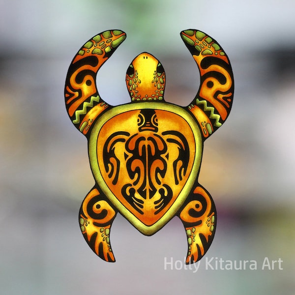 Polynesian Vinyl Turtle - Etsy