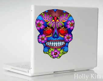 Sugar Skull Vinyl Decal Sticker Day of the Dead Flower Mexican | Etsy