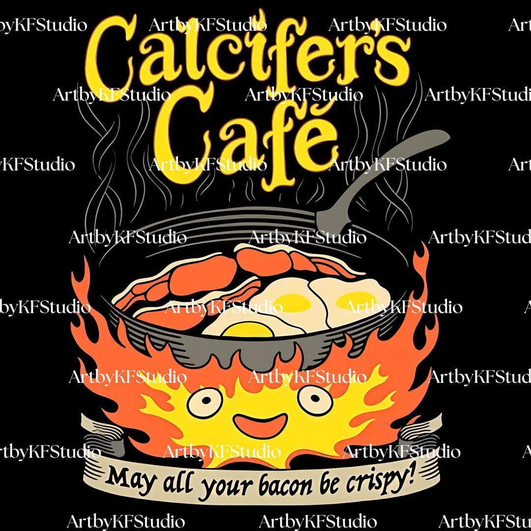 Howl Moving Castle Inspired Calcifer Bed & Breakfast PNG Design, Anime ...