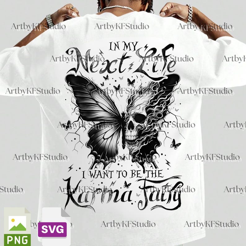 Karma Fairy Skull Butterfly PNG Svg, Gen X Meme Graphic, Baby Boomer ...