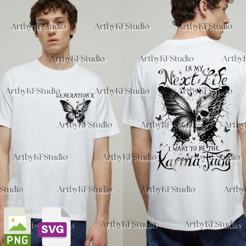 Karma Fairy Skull Butterfly PNG Svg, Gen X Meme Graphic, Baby Boomer ...