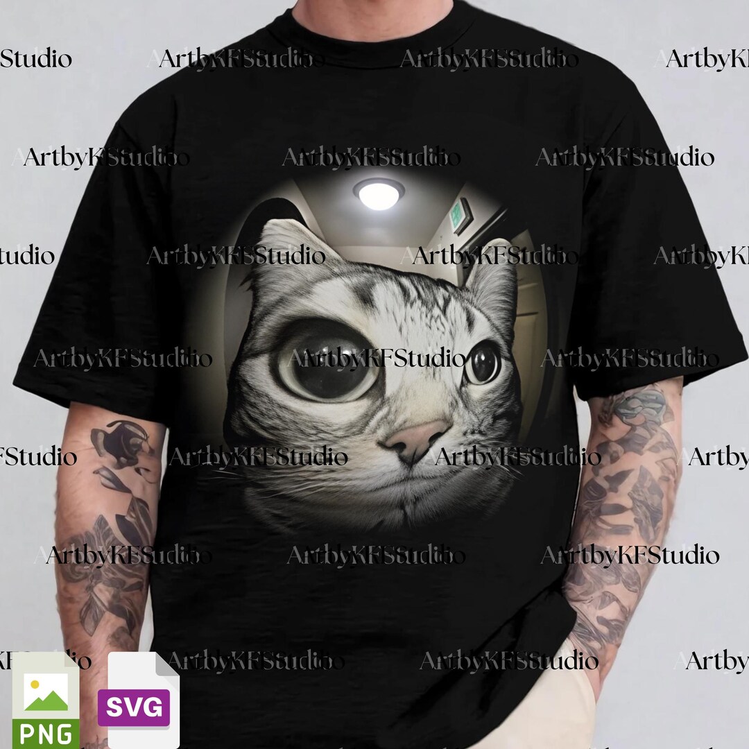 Strange Cat PNG Svg, Funny Silly Brainrot Cat Meme Graphic, Gen Z Joke ...