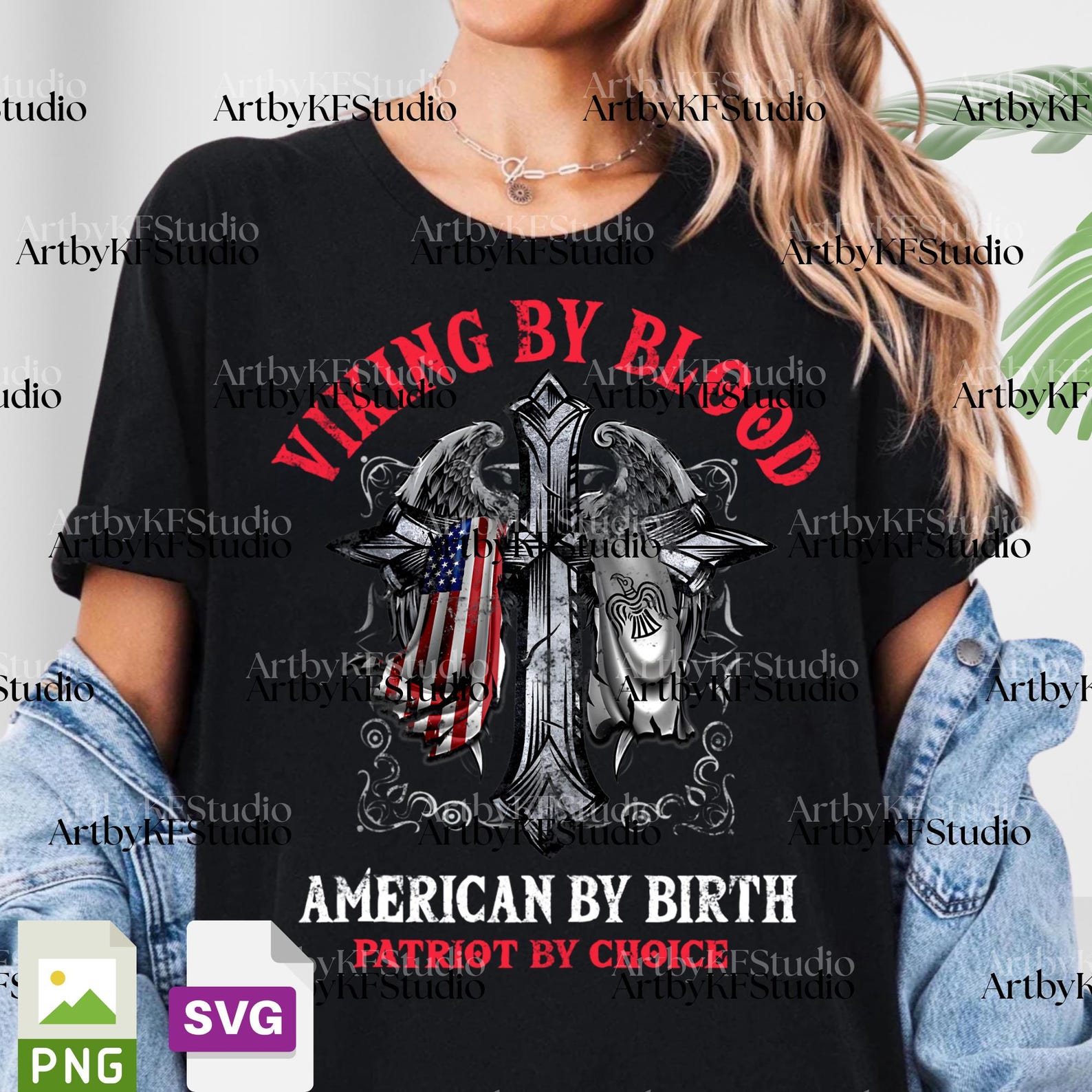 Viking by Blood Digital Download, American by Birth PNG, Patriotic USA ...