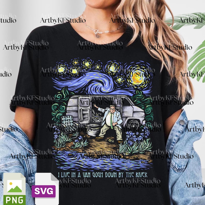 Van Gogh Live in a Van PNG Svg for Circut, Chris Farley SNL Parody ...