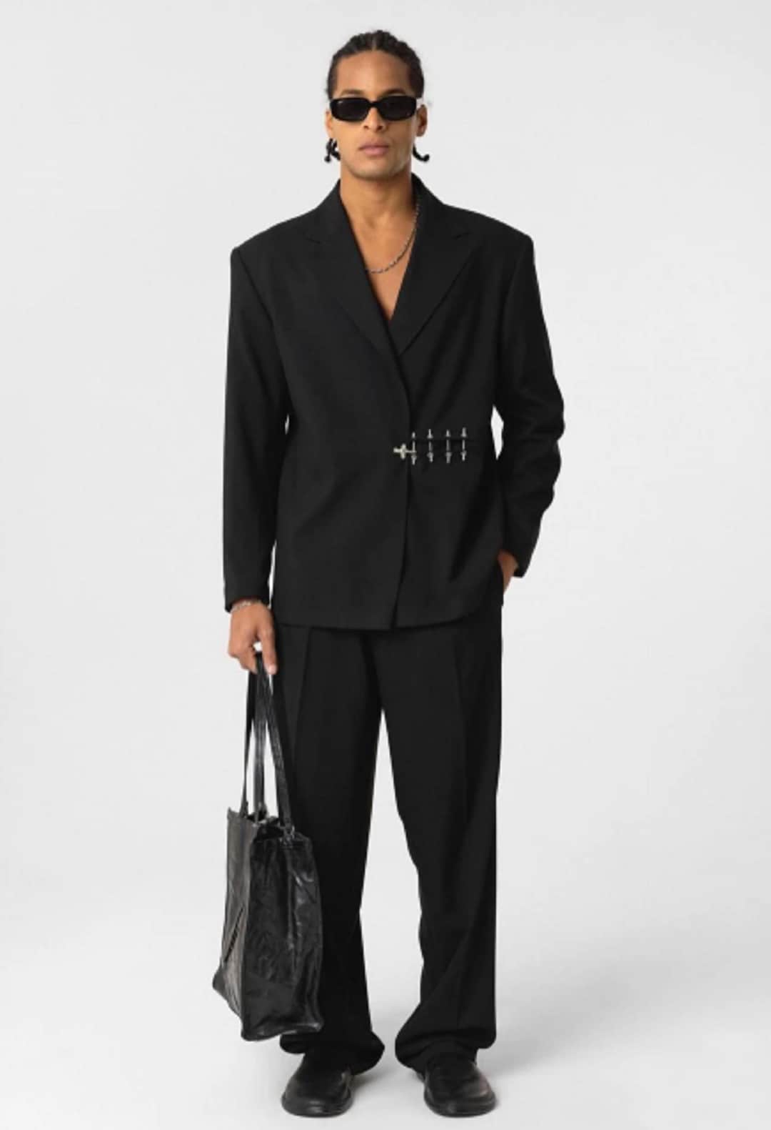 Oversize Hook Detail Suit, New Model Men's Style Suit, Black Oversize ...
