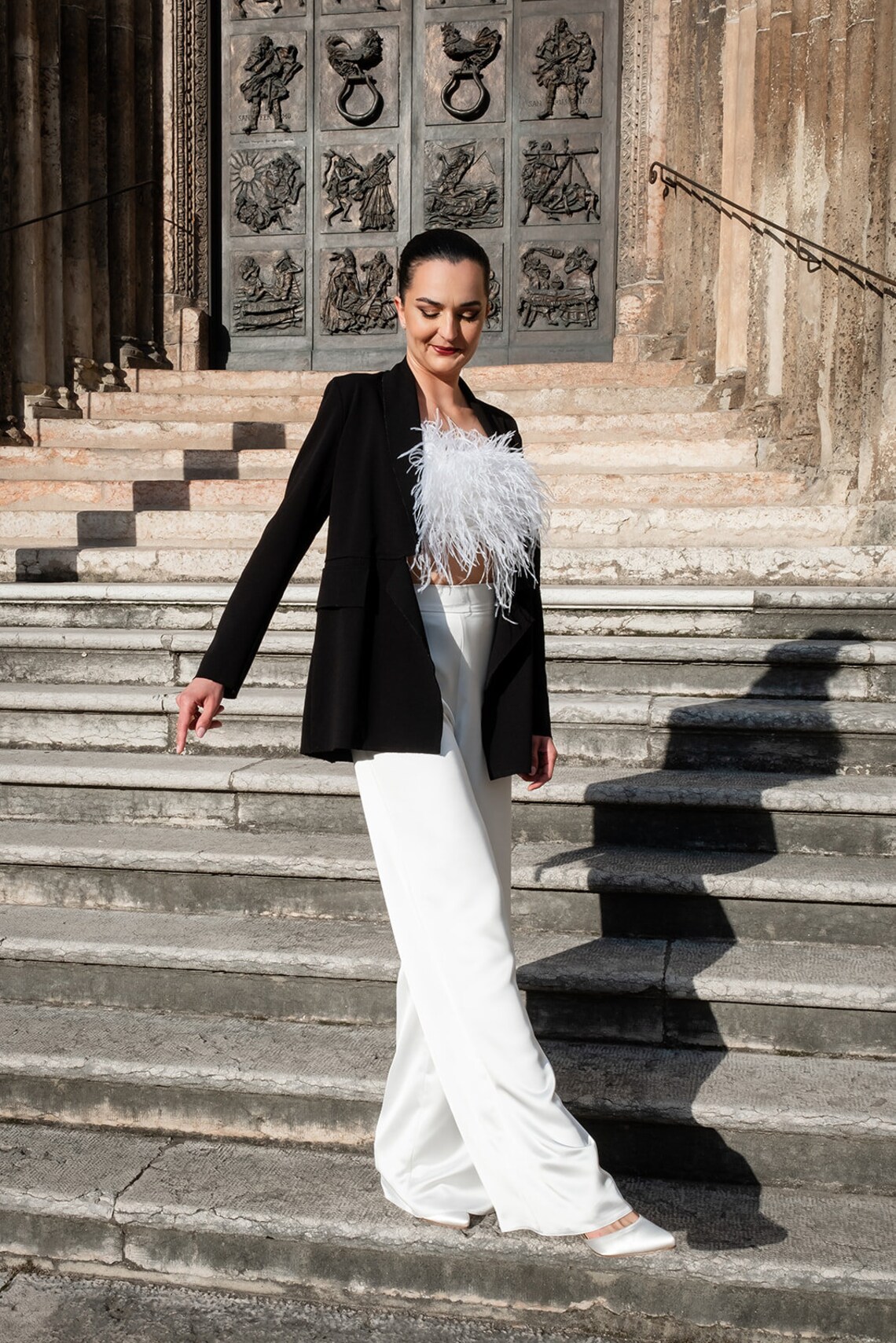 Ostrich Feather Top, Bridal Separates, Feather Top, White Feather Top ...