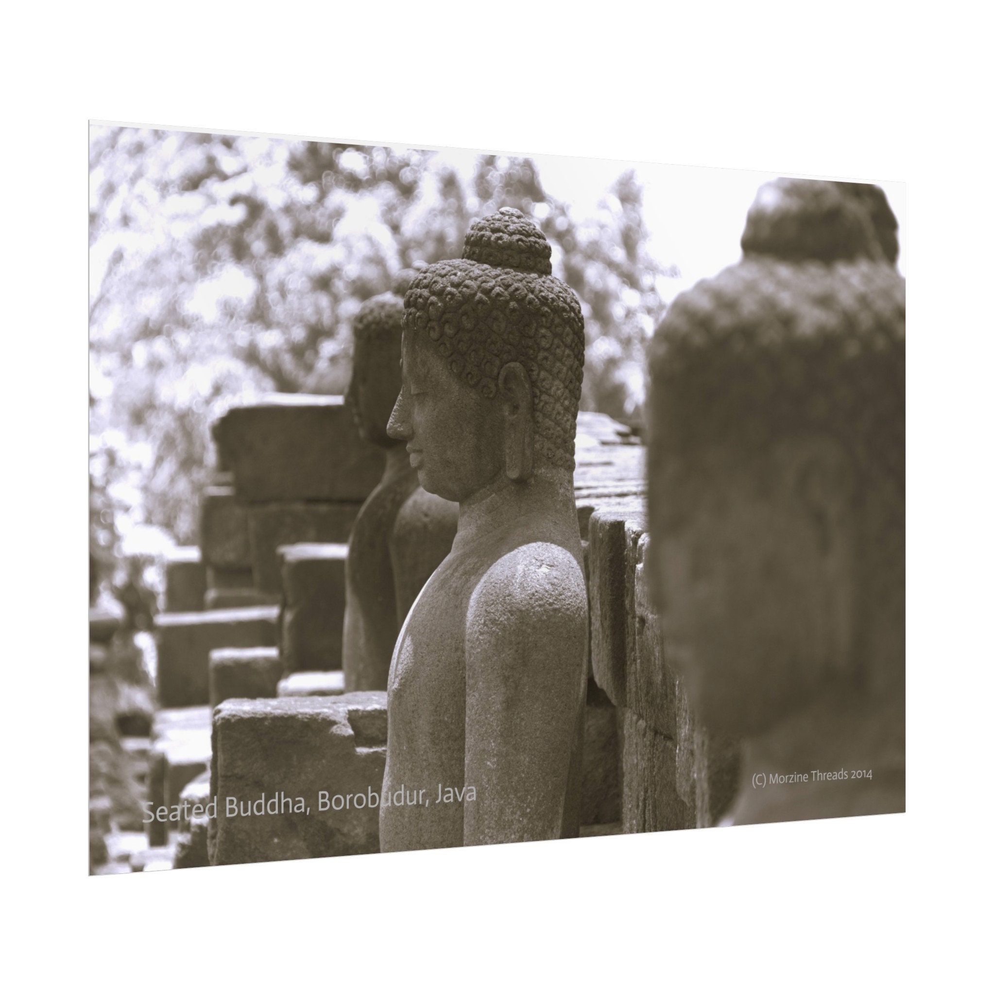 Seated Buddha, Borobudur, Java. Ancient Buddhist Monument, Art Poster ...