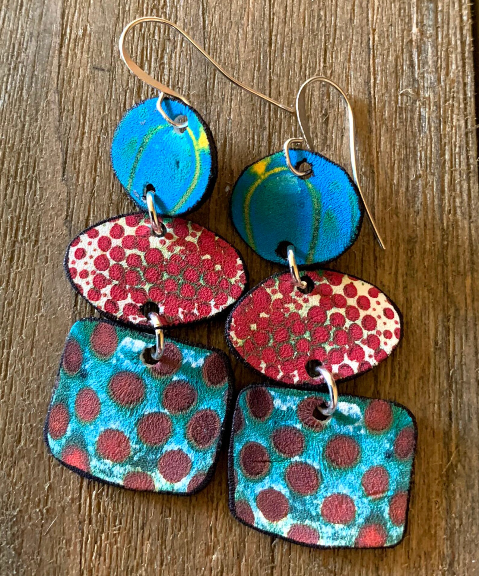 Abstract Colorful Recycled Plastic Earrings - Etsy