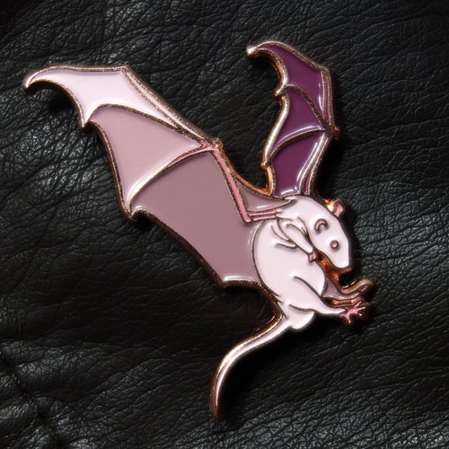 Bat and Book Gold Enamel Pin - Etsy