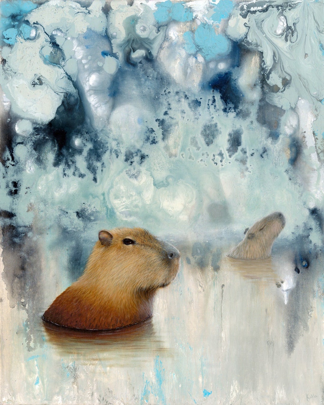 PRINT Capybara Springs Fine Art Giclee Reproduction From Oil Painting ...