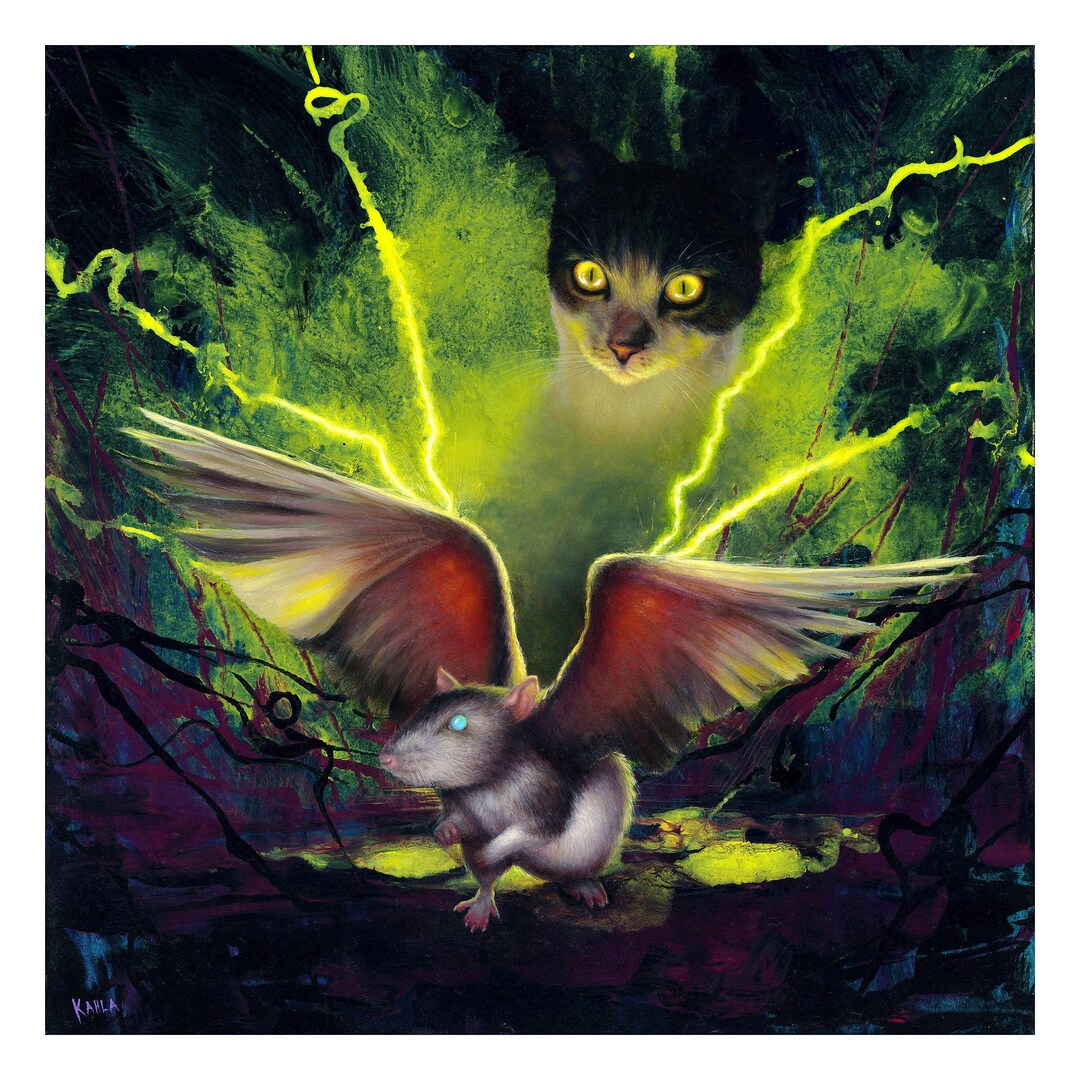 PRINT Frankenstein's Cat, Fine Art Reproduction From Oil Painting, Mad ...