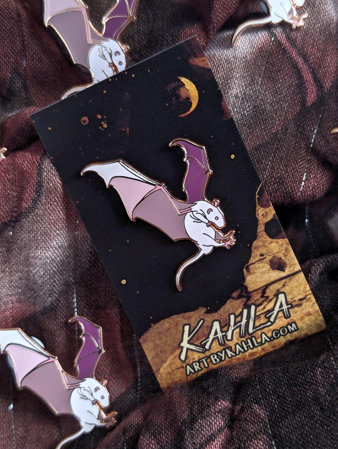 ENAMEL PIN Rats With Wings || 1.75" Hard Enamel and Rose Gold - Etsy