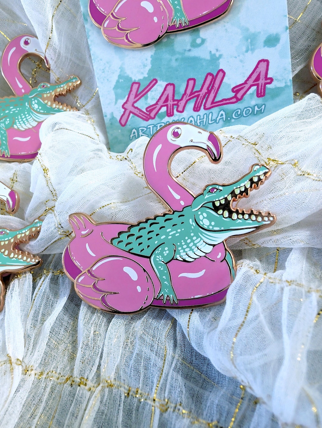 ENAMEL PIN Pool Party Gator || Nature Adapts || 1.75" Hard Enamel and ...