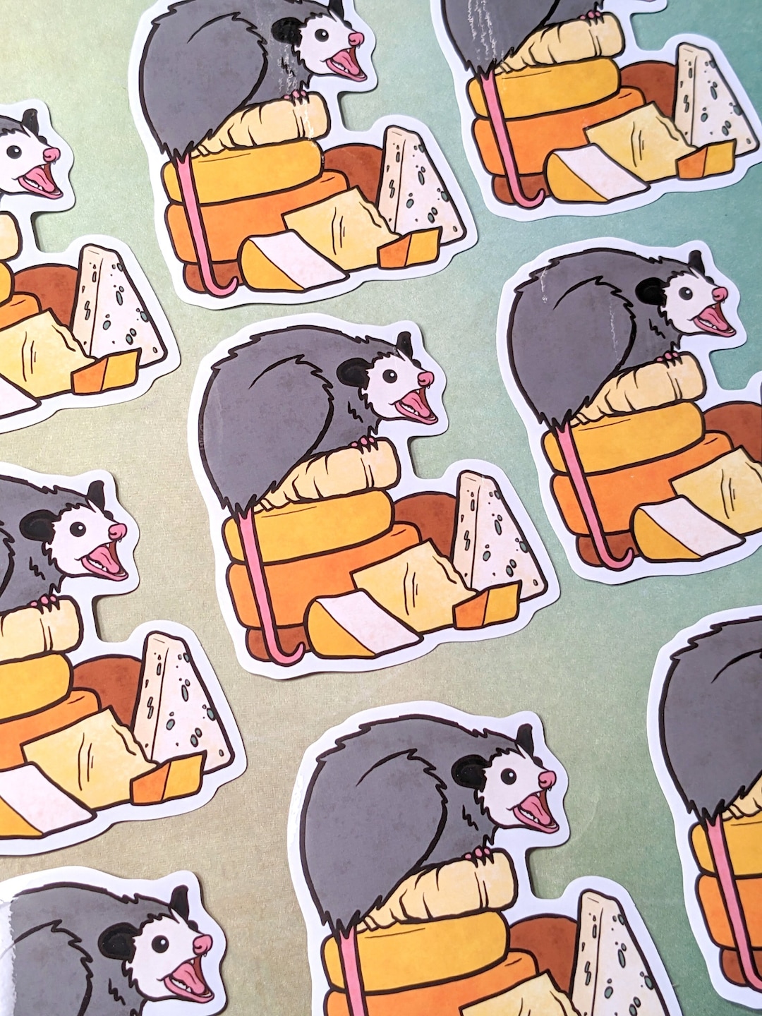 Cheese Opossum Sticker, 3 Glossy Waterproof Vinyl, Funny Opossum ...