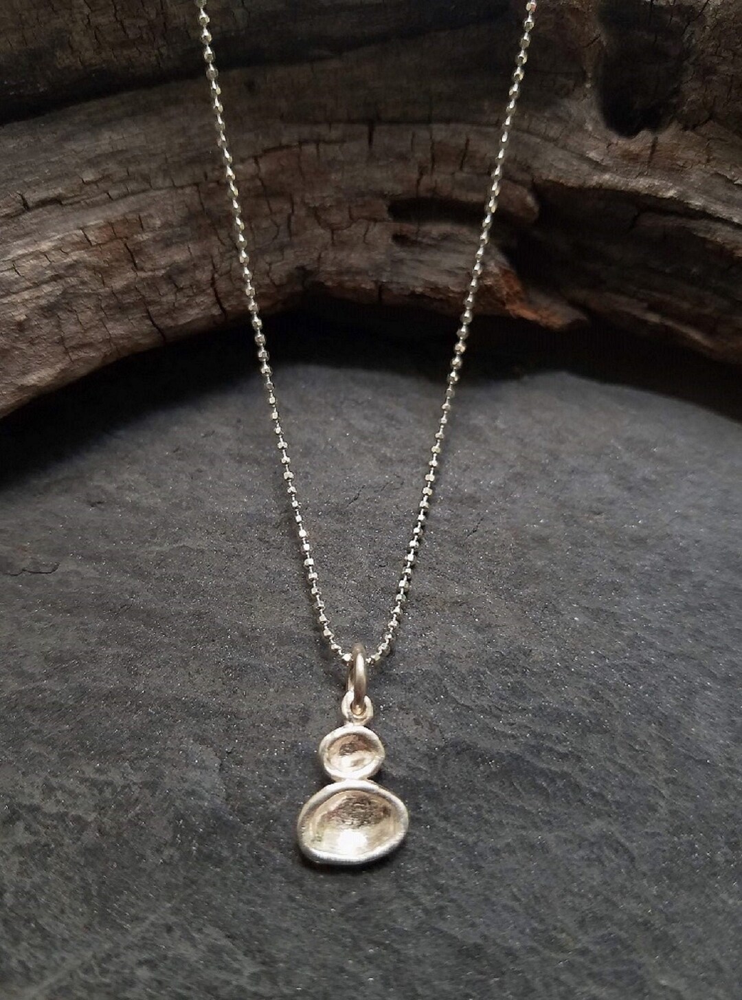 Two Water Droplet Sterling Silver Necklace - Etsy